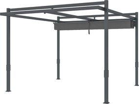 Outsunny Pergola Pavilon přibližně 3,5x3m Hliníkový Stabilní Zimní Ochrana před Sluncem s Nastavitelnou Posuvnou Střechou Volně stojící Zahradní Pavil