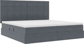 Postel s úložným prostorem a matrací Tmavě šedá 200 x 200 cm 3372052