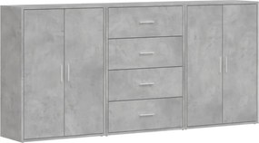 Příborníky 3 ks betonově šedé 60 x 31 x 84 cm kompozitní dřevo 3276577