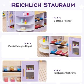 Costway Dětský obchod dřevěný obchod s bočním pultem – 89 × 57 × 80 cm