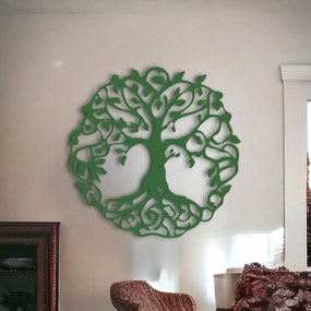 Strom života 1 - kovový obraz na zeď Velikost: 100cm, Barva: Green