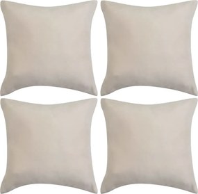 vidaXL Povlaky na polštář 4 ks 50x50 cm polyester umělý semiš [131929] Barva: Béžová
