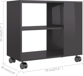 vidaXL Odkládací stolek 70 x 35 x 55 cm kompozitní dřevo [802128] Barva: Šedá