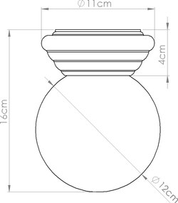 Stropní svítidlo Zori, 1x bílé skleněné stínítko, y