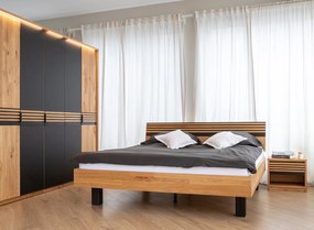Dubová postel Ravello 140, dub olejovaný