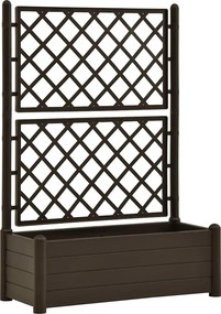 Zahradní truhlík s treláží 100 x 43 x 142 cm PP mokka 313984