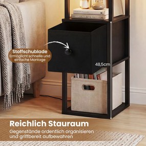 Costway Stojací lampa s nastavitelným jasem, moderní stojací lampa s odkládacím