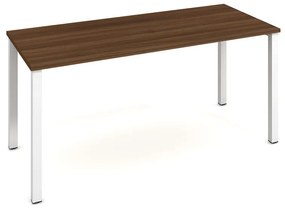 Stůl jednací rovný 160 cm - Hobis Uni UJ 1600 Dekor stolové desky: ořech, Barva nohou: bílá
