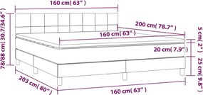 Box spring postel s matrací modrá 160x200 cm textil 3140631