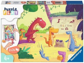 Puzzle puzzle & play dinosaurus 2x24 dílků