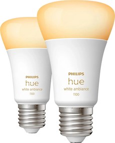 Philips Hue Smart žárovka White Ambiance A60 E27 11W 1055lm 2200-6500K, 2 ks