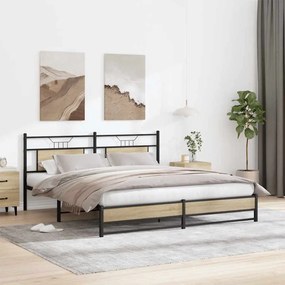 Kovový rám postele bez matrace dub sonoma 180 x 200 cm 3325120