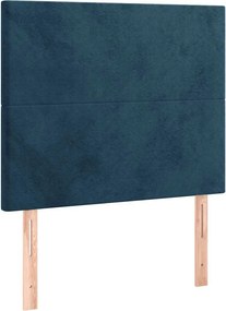 Box spring postel s matrací a LED tmavě modrá 80 x 200 cm samet 3135973