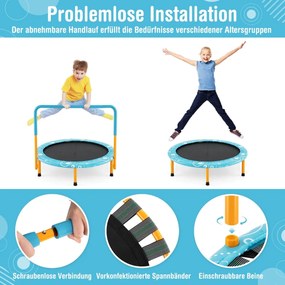 Costway Φ92 cm dětská trampolína s rukojetí mini trampolína do 150 kg nosnost