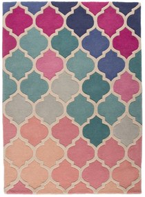 Flair Rugs koberce Ručně všívaný kusový koberec Illusion Rosella Pink/Blue - 80x150 cm