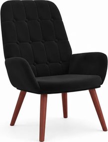 relaxační křeslo, odpočinkové, dřevo/kov/textil, 96x69x78 cm, nohy tmavé/černá, Dekorino KR20260051