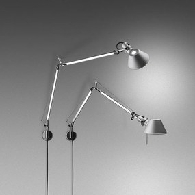 Artemide A001000 + A025150 Tolomeo Parete halo, designové nástěnné svítidlo s vypínačem, 1x77W E27, hliník, max. 131cm