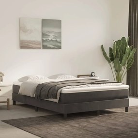 Box spring postel s matrací tmavě šedá 140x200 cm samet - Default Title