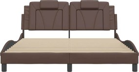 Rám postele Viana bez matrace hnědý 160x200 cm umělá kůže 3208105
