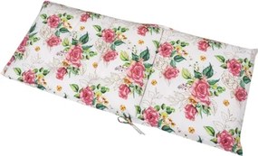 Zahradní polstr Rosie 50x118 cm, růže, bílý