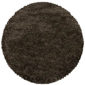 Koberce Breno Kusový koberec FLUFFY kruh 3500 Brown, Hnědá, 80 x 80 cm