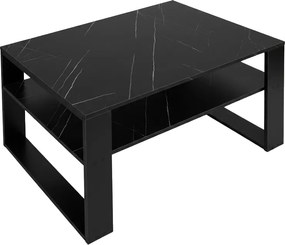 Velaco Konferenční kávový stolek TAB 3 90, imitace černého mramoru/černá