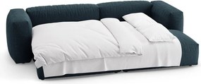 Tmavě modrá rozkládací modulární rohová pohovka (pravý roh/s lenoškou) Martina – Micadoni