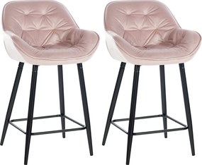 Sada 2 barových židlí Gibson samet – růžová