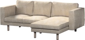 Potah na pohovku IKEA Norsborg 3-místná se šezlongem barva béžová látka pletený vzor, vzorované