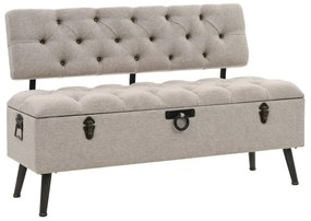 Úložná lavice s opěradlem 110 cm krémová textil,  339298