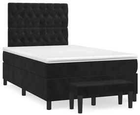 Box spring postel s matrací černá 120 x 190 cm samet 3270489