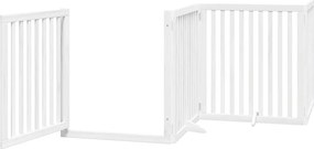 Zábrana pro psy s dvířky skládací 12 panelů bílá 960 cm topol 3155680