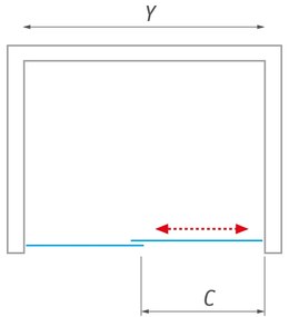 Roth AMD2/1300 sprchové dveře posuvné 130 x 200 cm 620-1300000-00-02 brillant / transparent