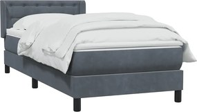 Box spring postel s matrací tmavě šedá 80x220 cm samet 3318472