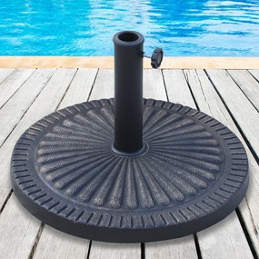 Základna pro slunečník Outsunny průměr 3,8-4,8 cm s květinovým motivem a knoflíkem, hmotnost 15 kg, zahradní pryskyřice 49x32 cm