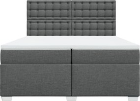 Box spring postel s matrací tmavě šedá 200x200 cm textil 3292910