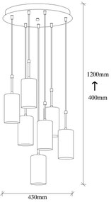 Lustr na lanku KEM 7xE27/40W/230V