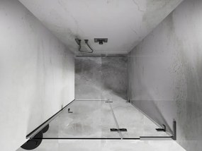 Mexen, Mexen Lunar L výklopné sprchové dveře pravé 120 cm, průhledné, chrom - 834L-120-000-01-00-P