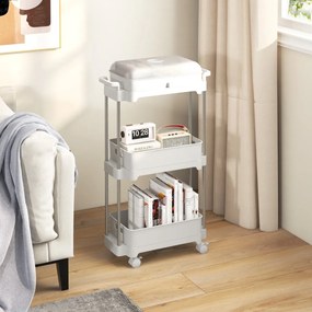 Costway 3 Tier Rolling Cart Multifunkční úložný vozík s odnímatelným krytem