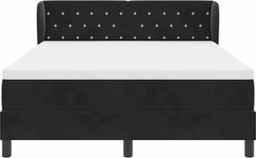 Postel s boxspringem s čelo Černá 140 x 200 cm samet 3340336
