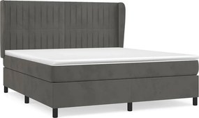 Box spring postel s matrací tmavě šedá 180x200 cm samet 3129346