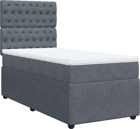 Box spring postel s matrací tmavě šedá 80 x 200 cm samet 3294497