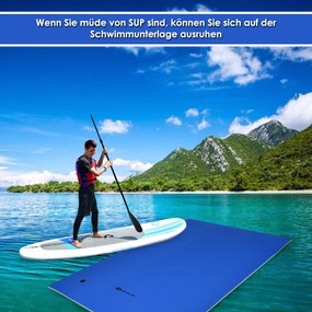 Costway Plovoucí koberec plovoucí podložka vodní lehátko žlutá/modro, modrý