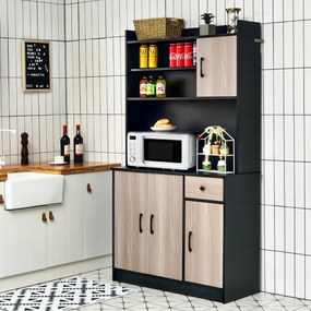 Costway Kuchyňská skříňka 180 cm s nabíjecí stanicí a pracovní deskou