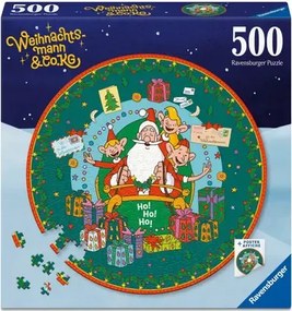RAVENSBURGER Kulaté puzzle Tajný svět Santa Clause / 500 dílků / průmě