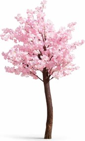 3D umělý strom Sakura 150 × 100 cm, růžová dekorace, IP44 venkovní, kov a plast