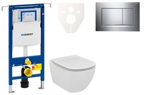 Cenově zvýhodněný závěsný WC set Geberit do lehkých stěn / předstěnová montáž+ WC Ideal Standard Tesi 111.355.00.5NE6