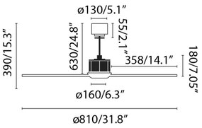 FARO 33425 - Stropní ventilátor JUST FAN pr. 81 cm + dálkové ovládání