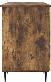 Stůl s policí Kouřový dub 142,5 x 50 x 75 cm Kompozitní dřevo 3414590