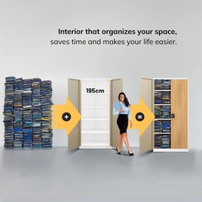 Skříň na dokumenty bílá/zlatý dub: Eco Design JAN H